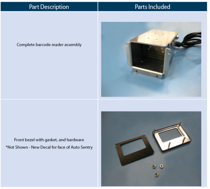 Instructions for installing the SCN000002-00 barcode reader to an AS ...