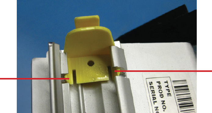 Instructions for replacing the yellow locking clips on the rear door of ...